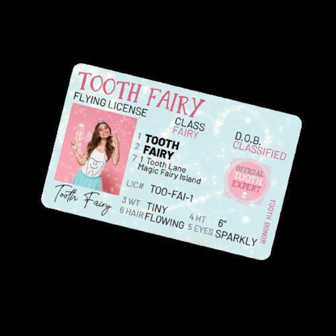 Tooth Fairy Drivers License File SVG Download - Etsy