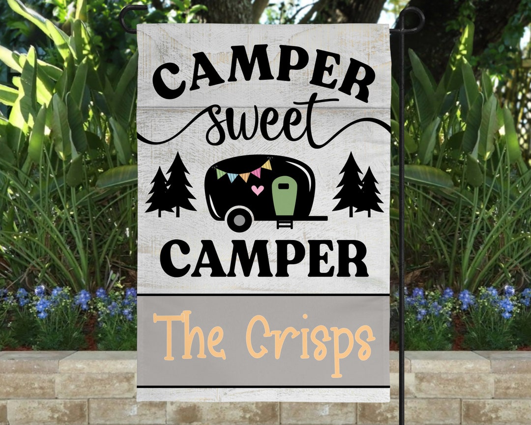 Personalized Camping Flag, Custom Campsite Sign, Camper Gift, RV ...