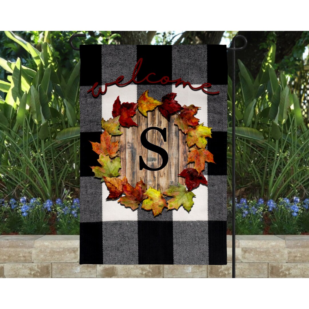 Personalized Fall Garden Flag, Farmhouse Flag, Custom Welcome Sign ...