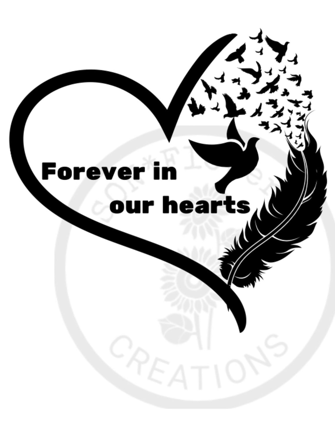 Forever in Our Heart Svg, Memorial Svg, in Loving Memory Svg, in Memory ...