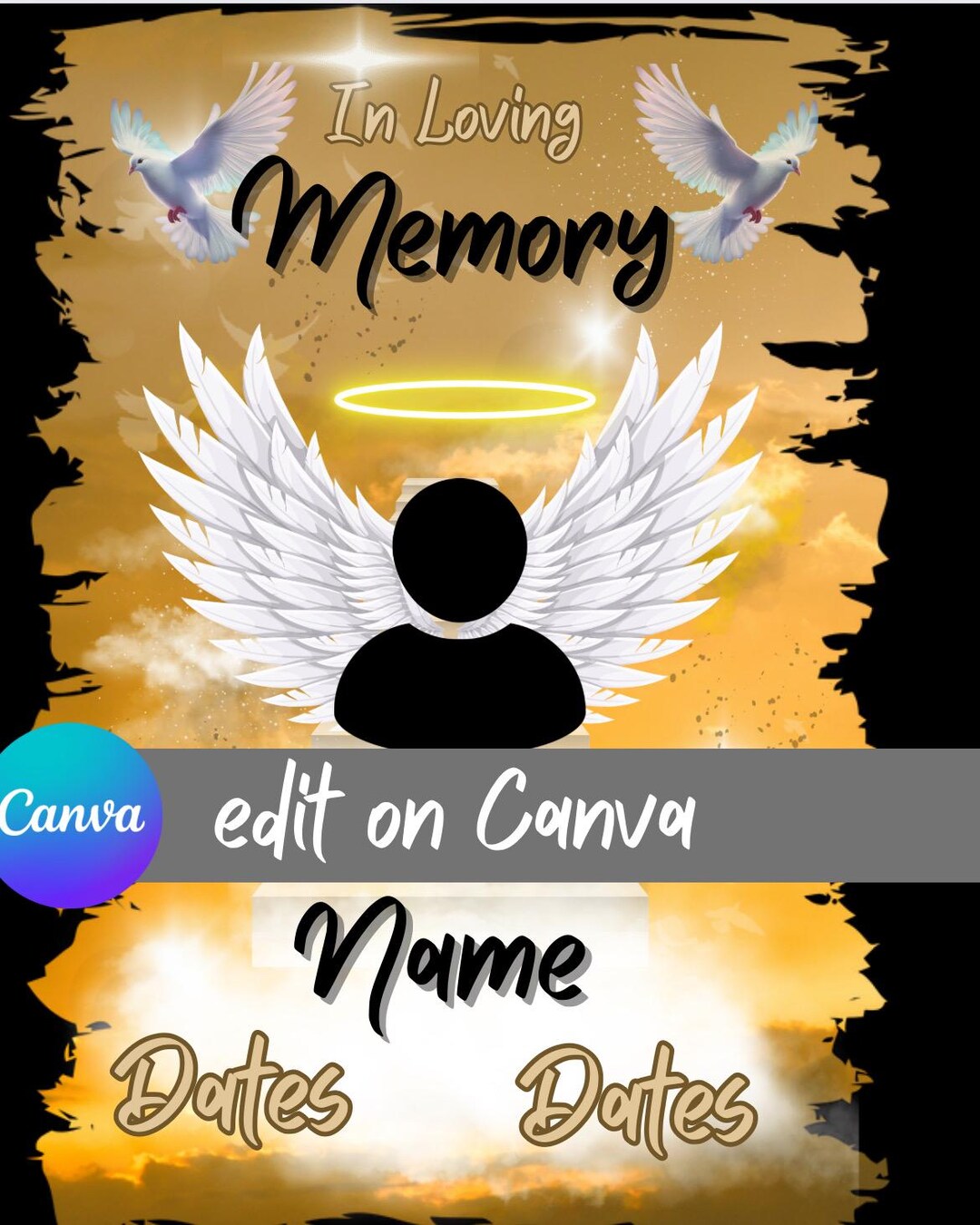 In Loving Memory PNG, Yellow Heaven's Stairway Memorial Background for ...
