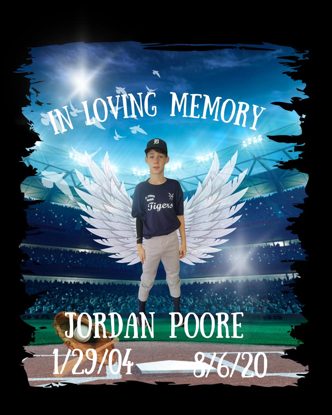 Baseball Heaven in Loving Memory Forever in Our Hearts Angel Memorial ...