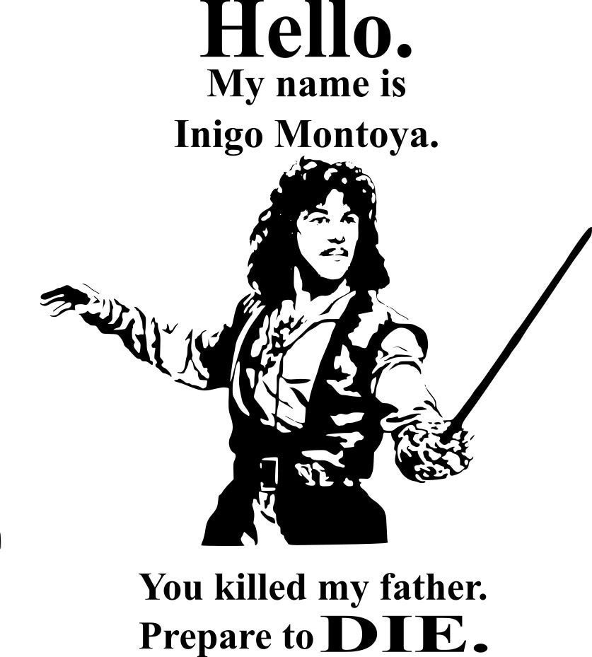 Inigo Montoya. You Killed My Father. Prepare to Die. SVG - Etsy
