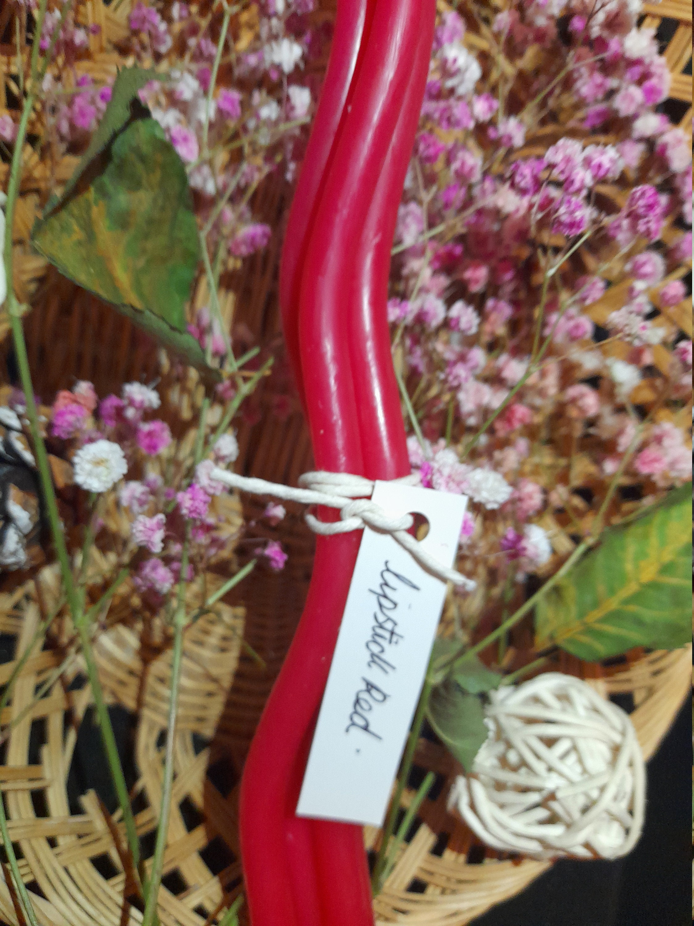 3 Lipstick Red Spaghetti Candles - Etsy