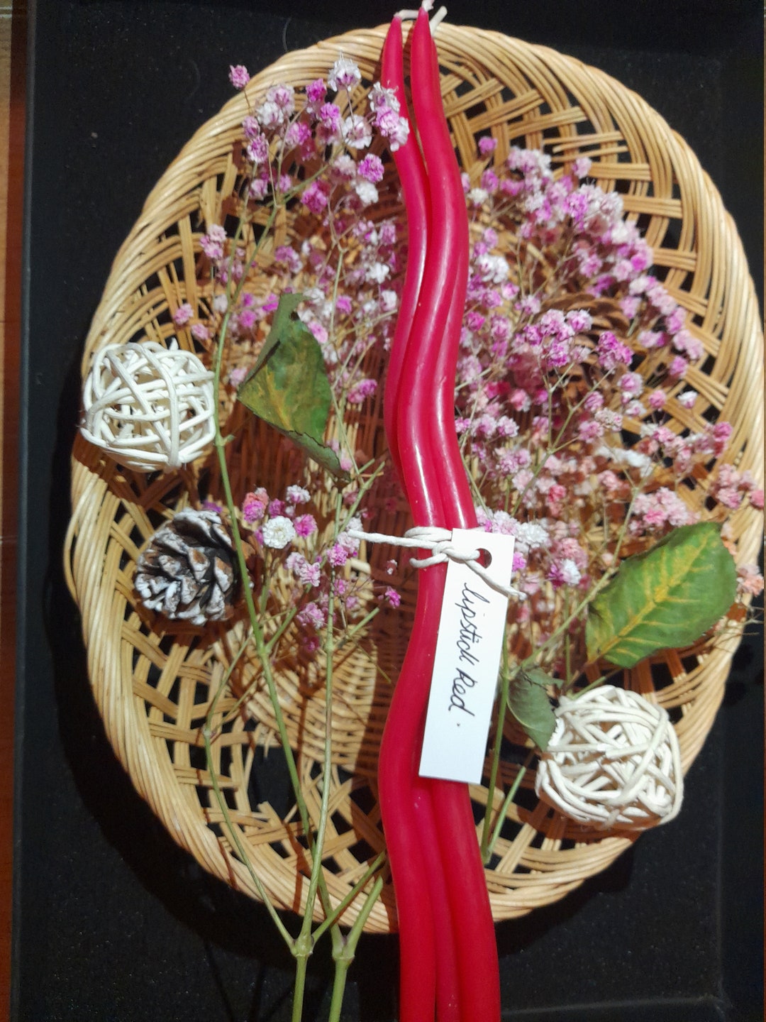 3 Lipstick Red Spaghetti Candles - Etsy