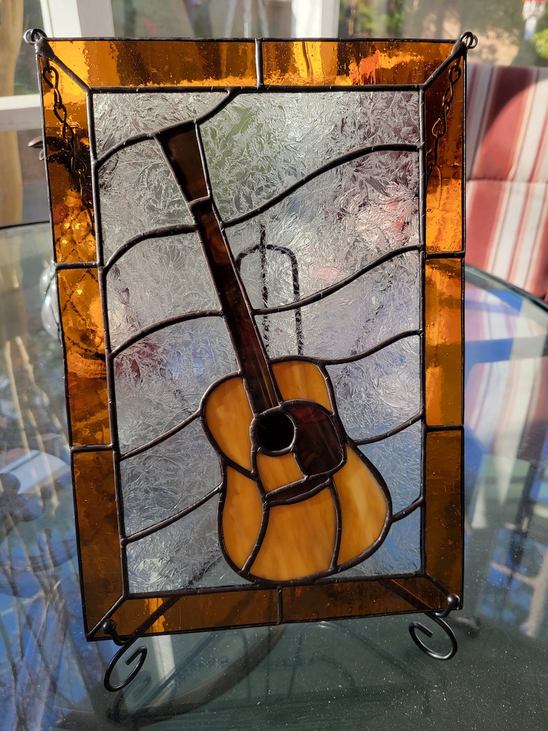 Stained Glass Classical Guitar 9"w X 13"h - Etsy