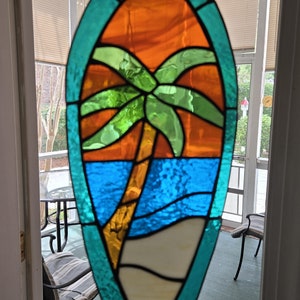 Stained Glass Ocean Scene Surfboard 6.5"w X 15.5"h - Etsy