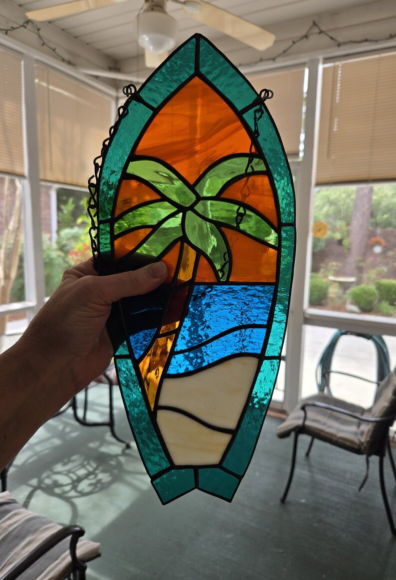 Stained Glass Ocean Scene Surfboard 6.5"w X 15.5"h - Etsy