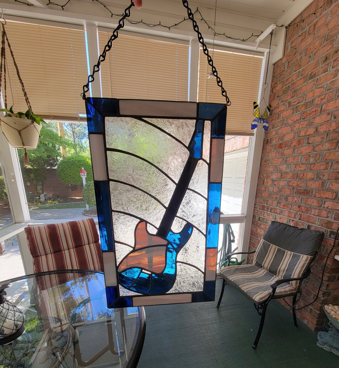 Stained Glass Electric Guitar 9"w X 15"h - Etsy