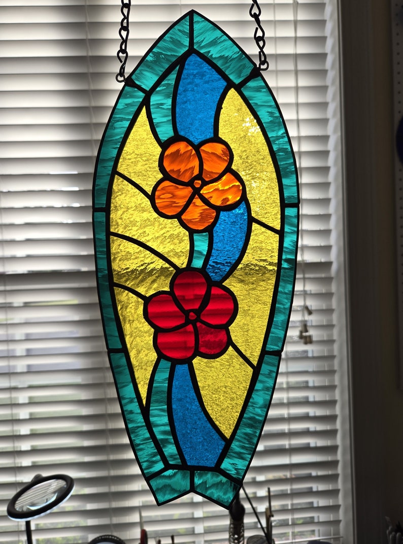 Stained Glass Hibiscus Surfboard 6.5"w X 15.5"h - Etsy