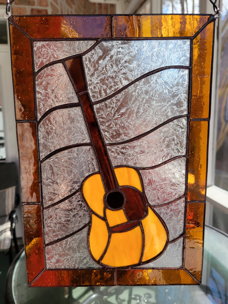 Stained Glass Classical Guitar 9"w X 13"h - Etsy