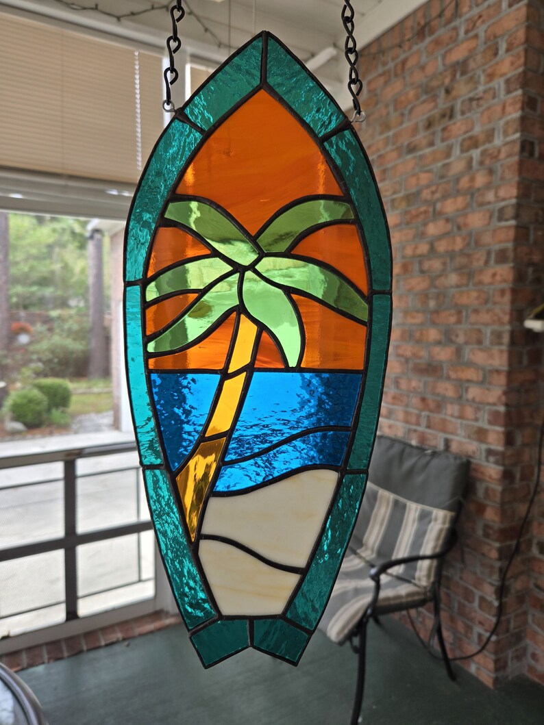 Stained Glass Ocean Scene Surfboard 6.5"w X 15.5"h - Etsy