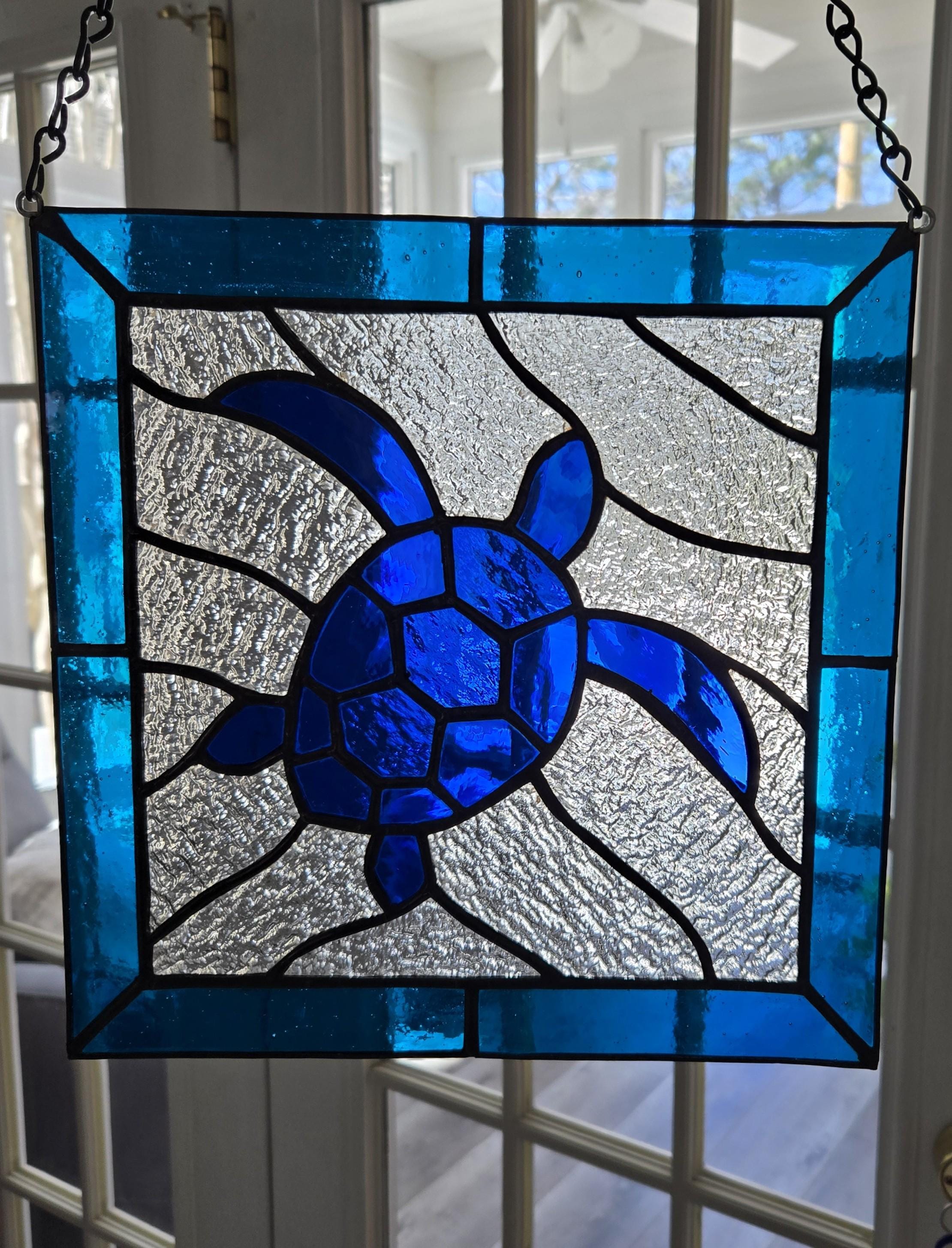 Stained Glass Sea Turtle 10"w X 10"h - Etsy