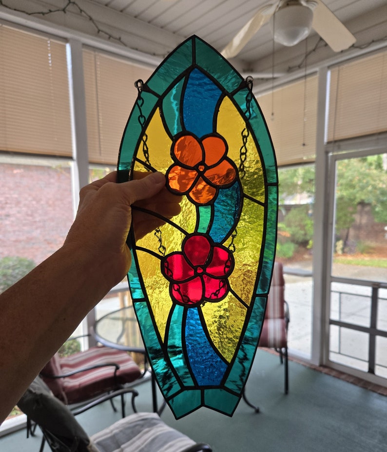 Stained Glass Hibiscus Surfboard 6.5"w X 15.5"h - Etsy