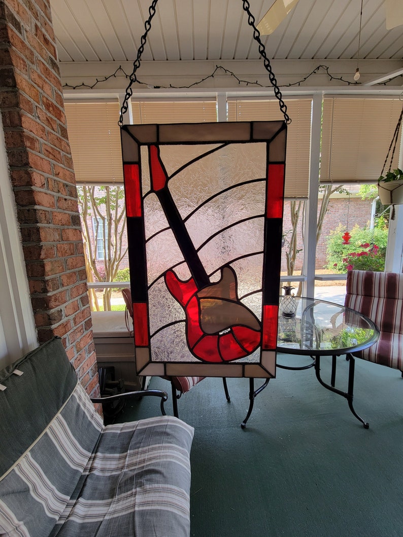 Stained Glass Electric Guitar 9"w X 15"h - Etsy
