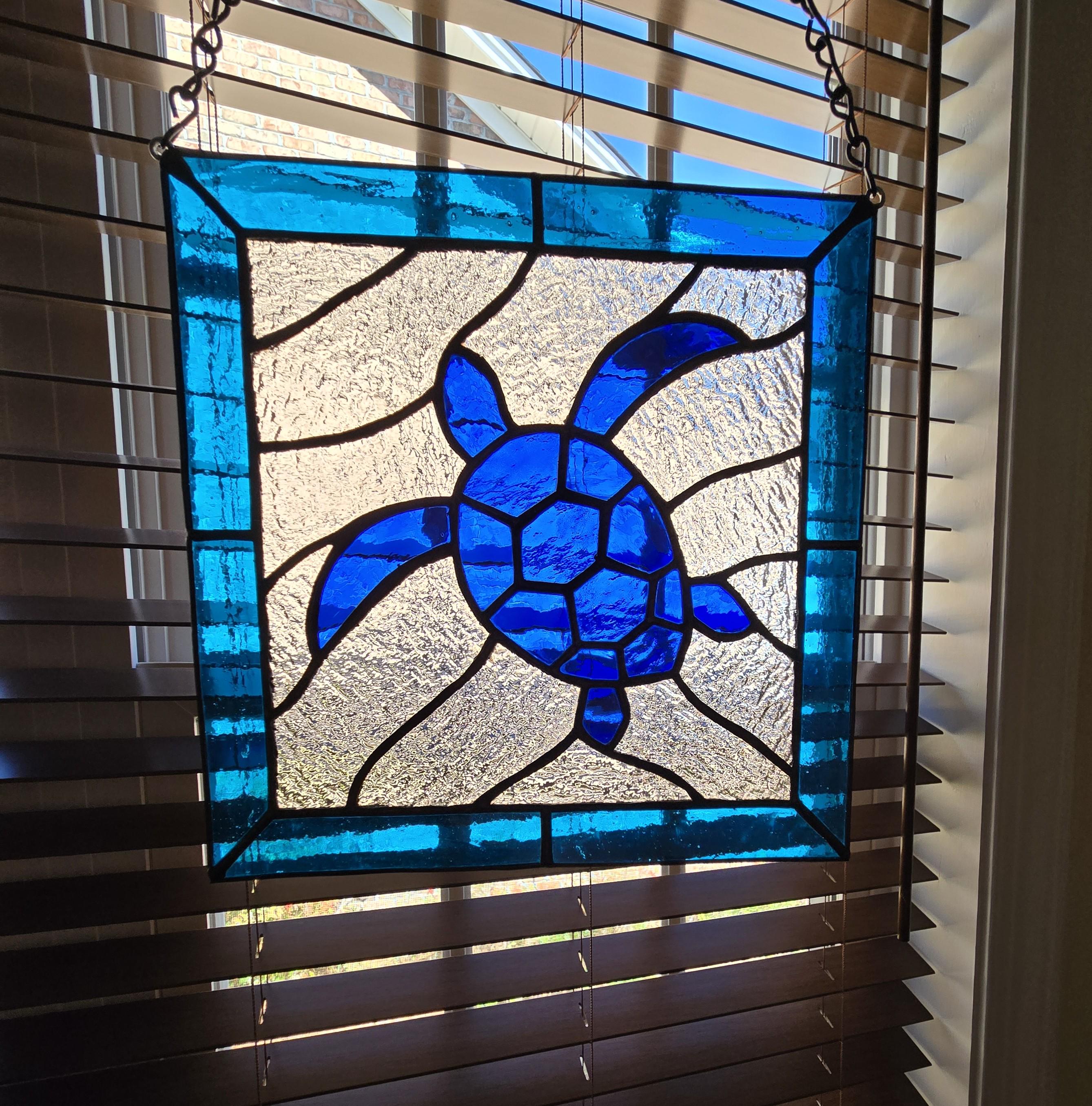 Stained Glass Sea Turtle 10"w X 10"h - Etsy