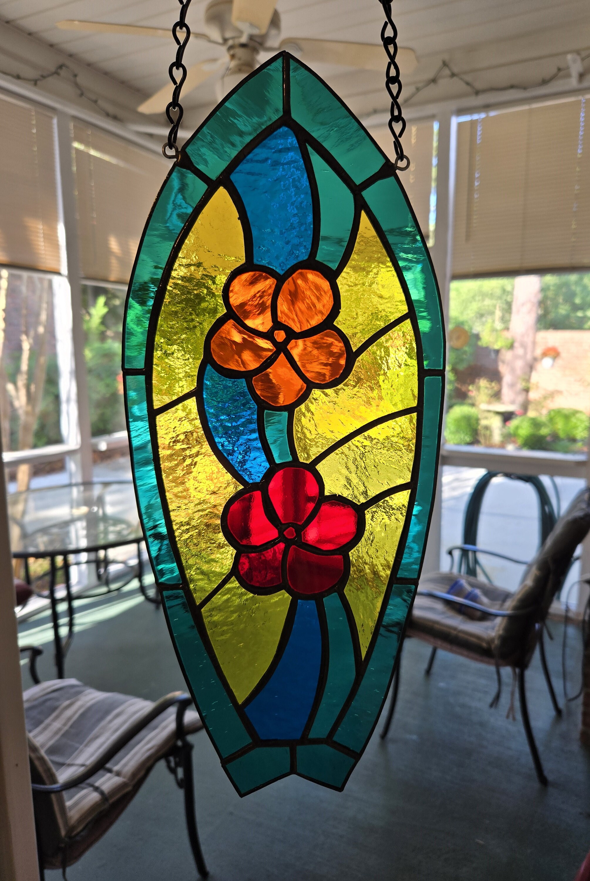 Stained Glass Hibiscus Surfboard 6.5"w X 15.5"h - Etsy