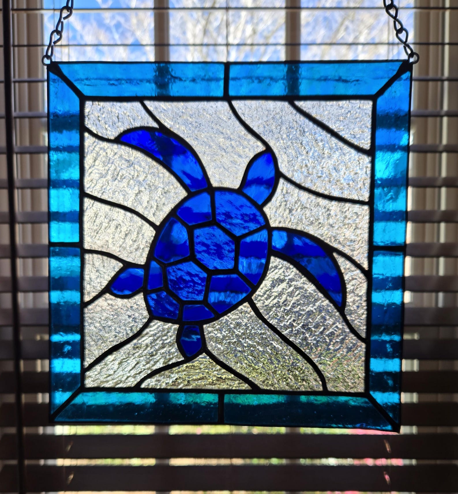 Stained Glass Sea Turtle 10"w X 10"h - Etsy