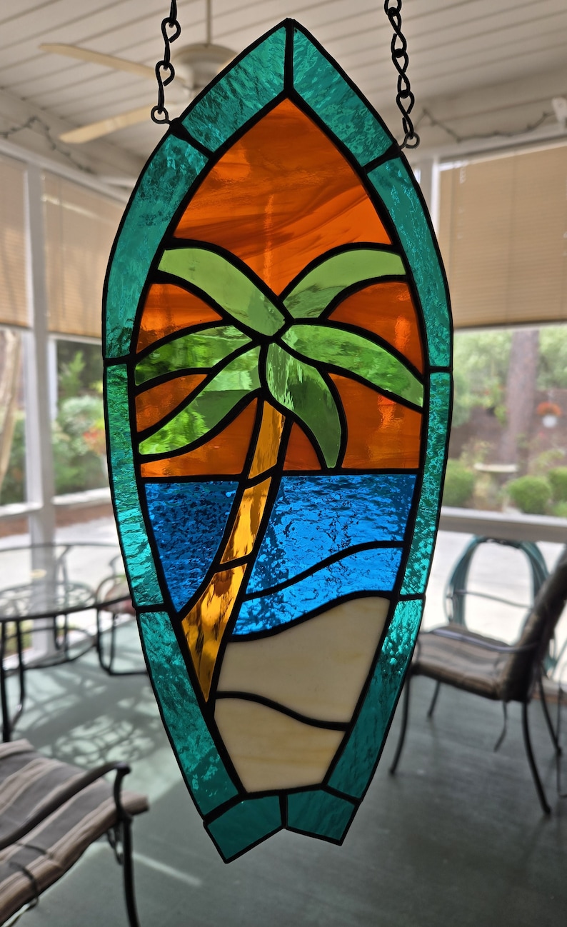 Stained Glass Ocean Scene Surfboard 6.5"w X 15.5"h - Etsy