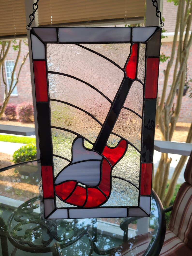 Stained Glass Electric Guitar 9"w X 15"h - Etsy