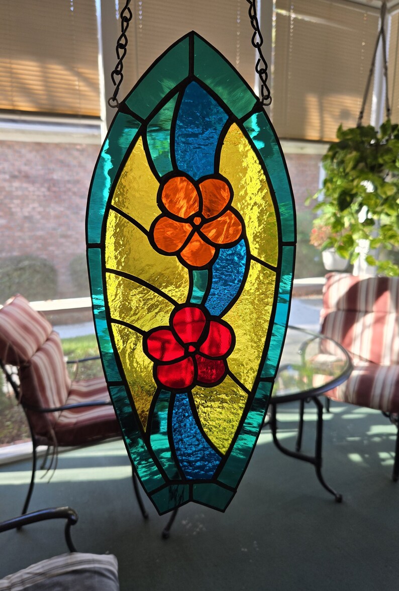 Stained Glass Hibiscus Surfboard 6.5"w X 15.5"h - Etsy