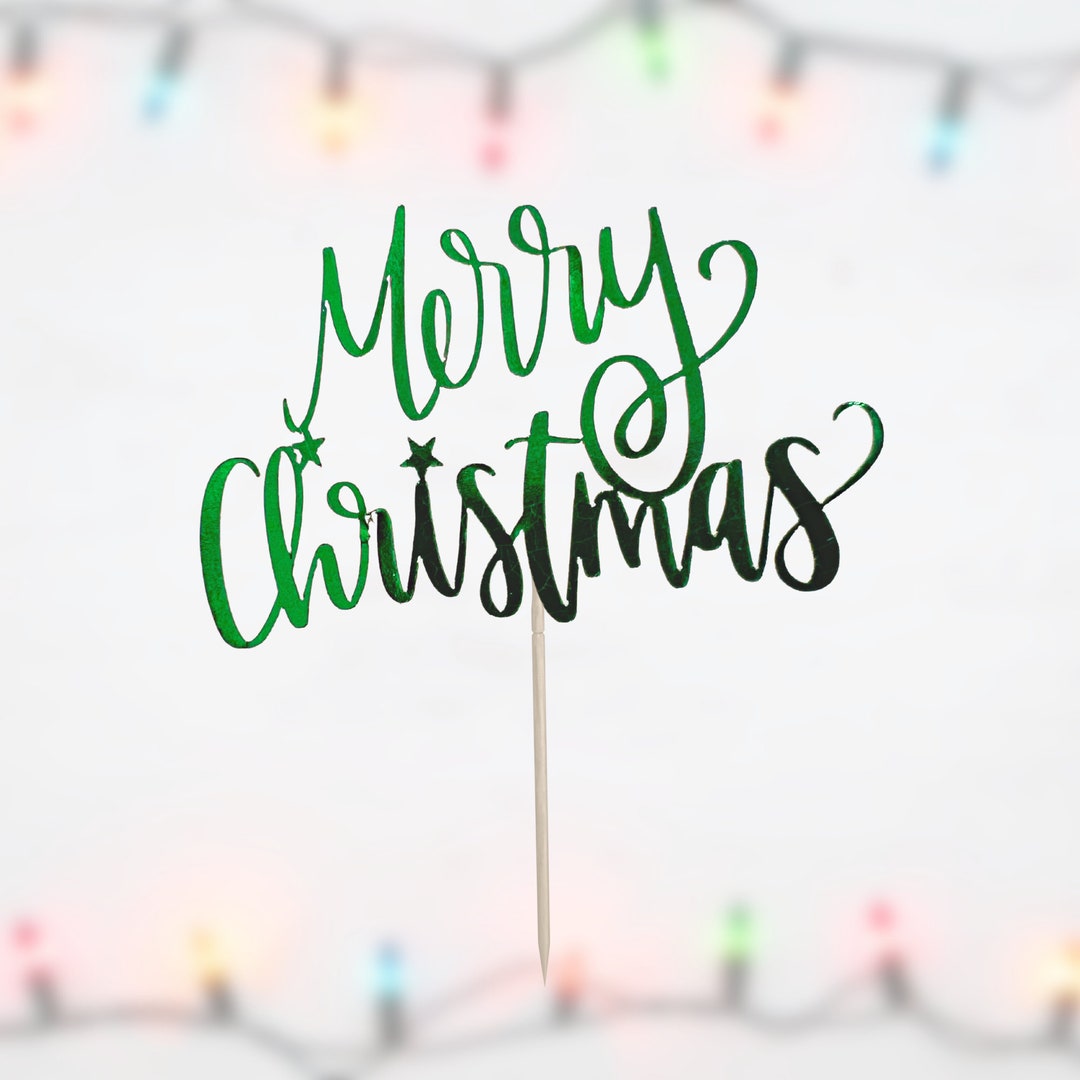 Merry Christmas Cupcake Toppers, Christmas Decorations, Christmas ...