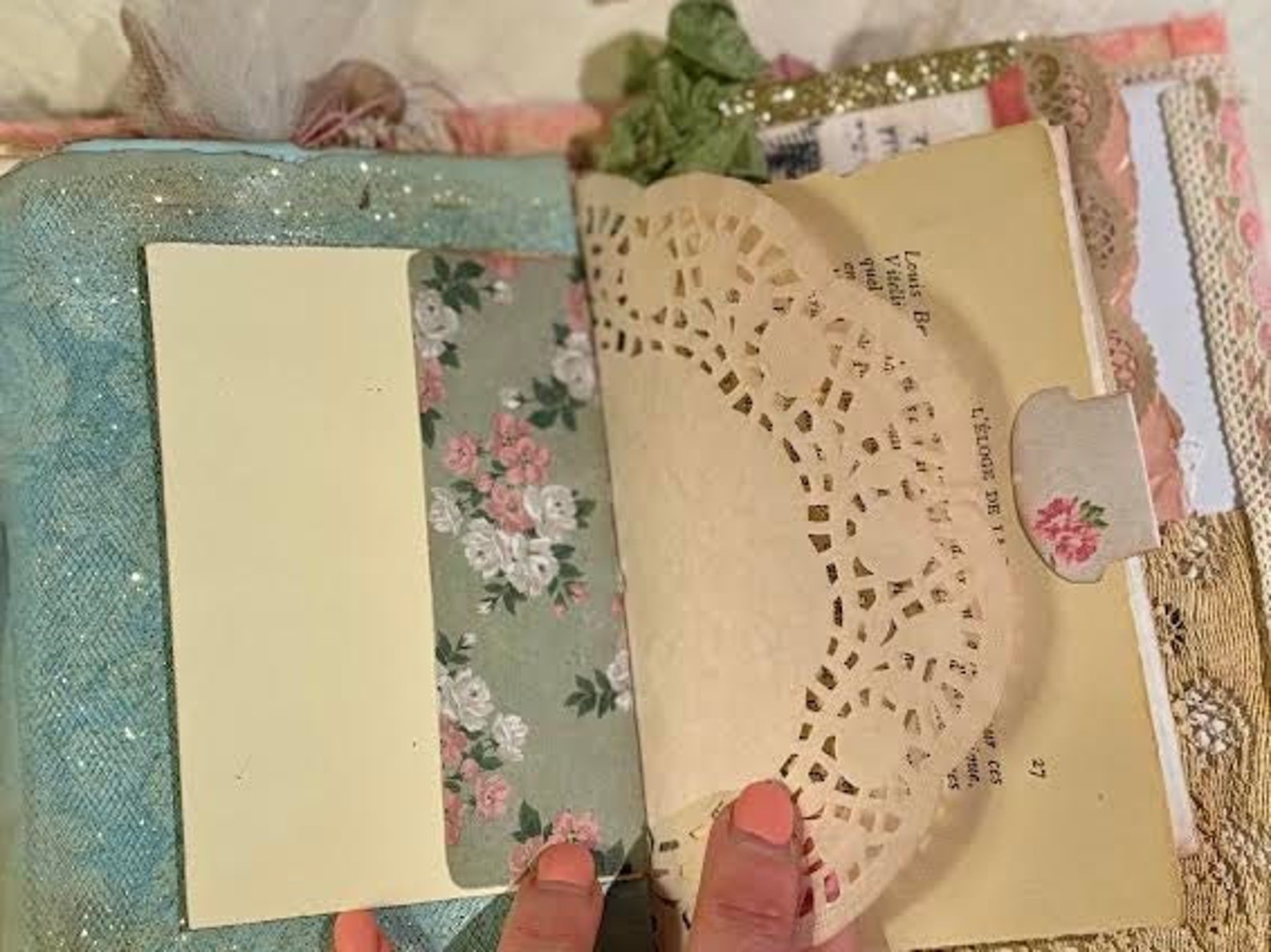 Flowery Junk Journal 'annie', Mixed Media Art Journal, Shabby Chic Junk ...