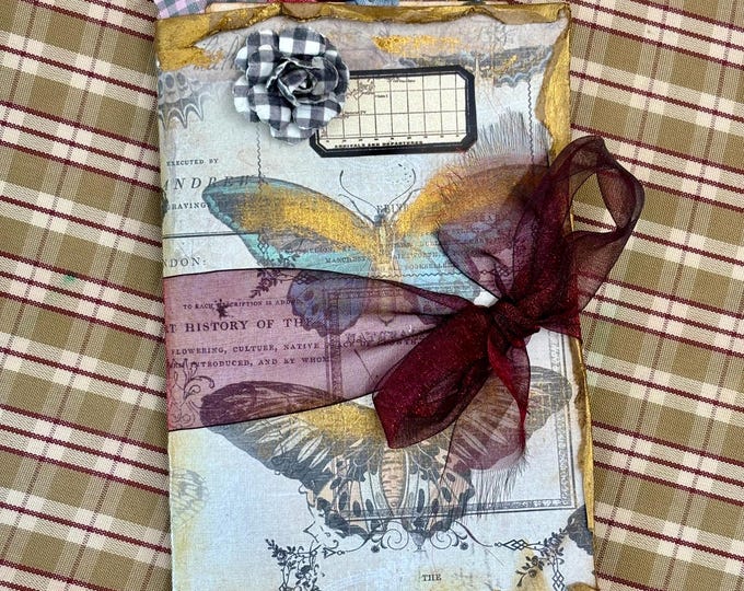 Small, Cream Junk Journal, ella, Mixed Media Art Book, Romantic Junk ...