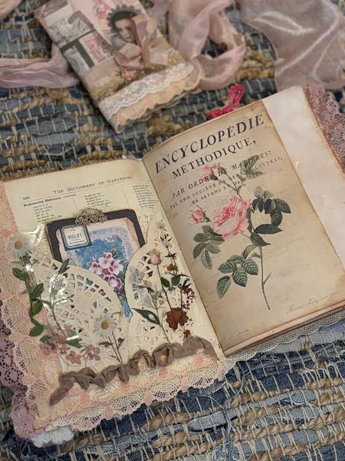 Two Romantic Junk Journals, Botanical Themed Mixed Media Art Book ...