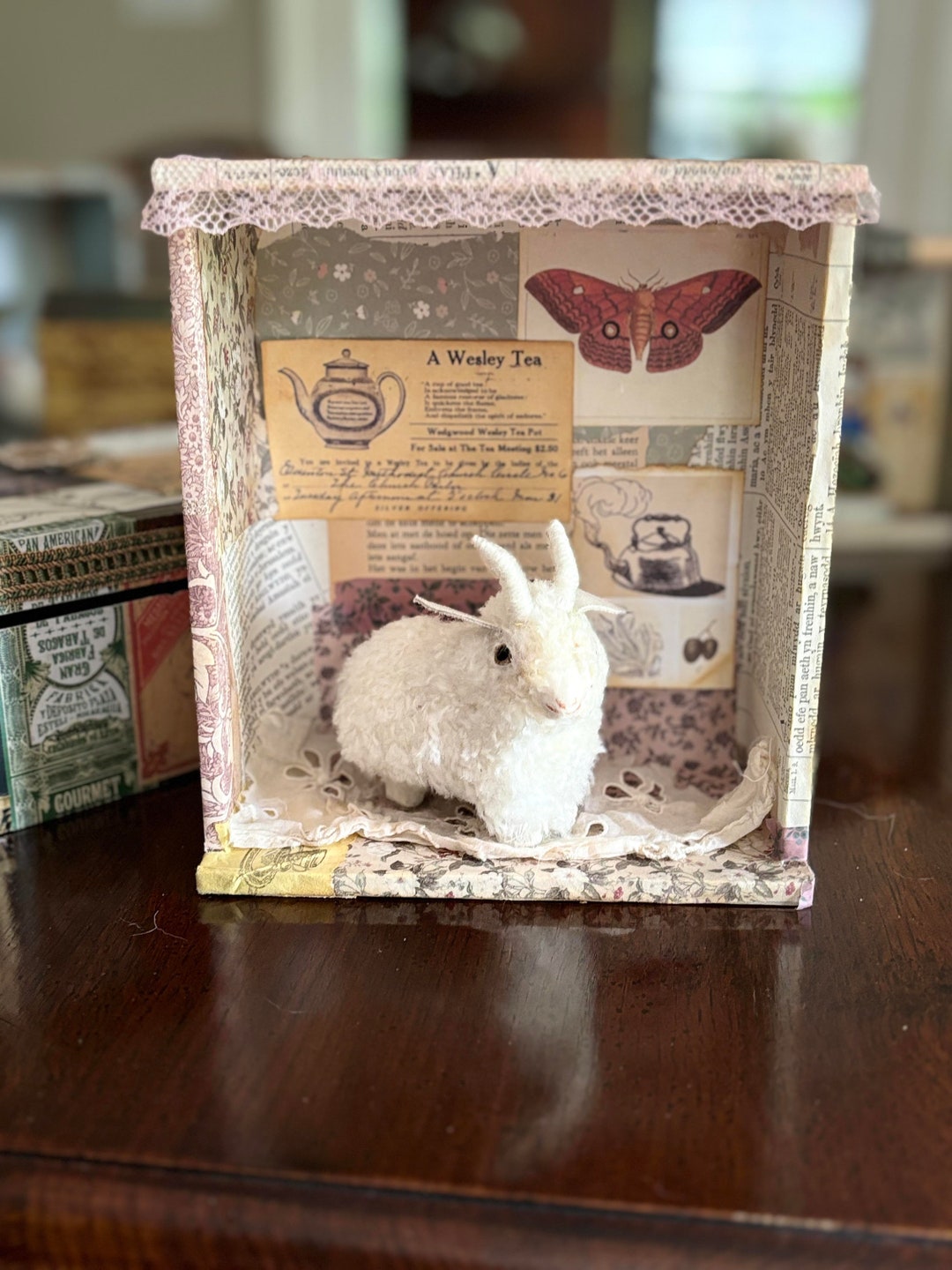 Decoupaged Cigar Box Shabby Chic Style Shadowbox, Found Object ...