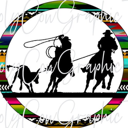 Rodeo Western Team Roping Sublimation Design PNG / Aztec Team | Etsy