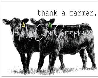 Thank a Farmer Sublimation Design PNG /farm Tshirt Design / Cattle ...