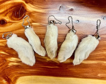 GENUINE Real Lucky Rabbit’s Foot Keychain Set of 3 - Etsy