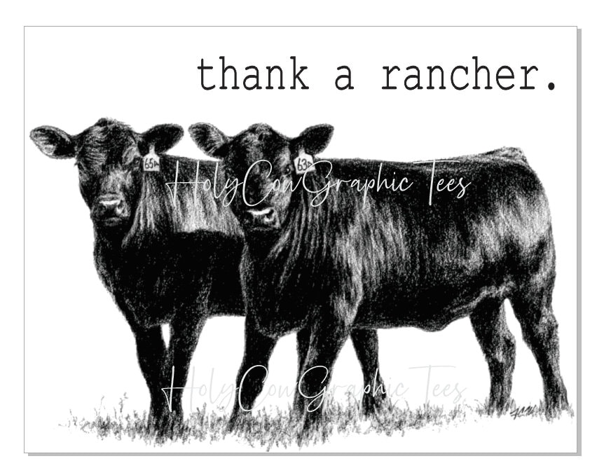 Thank a Rancher Sublimation Design PNG /ranch Tshirt Design / Cattle ...