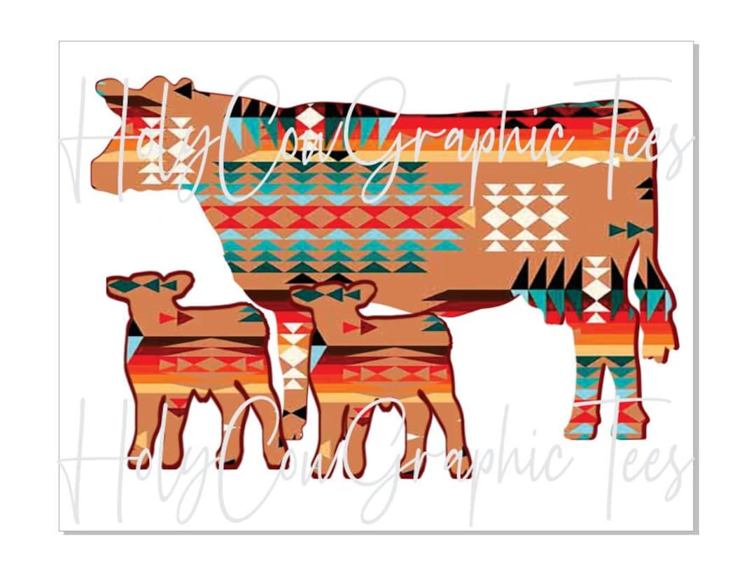 Aztec Cows Design PNG / Western Cows Tshirt Design / Southwest Cattle ...