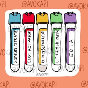 Blood Tubes Sticker ~ Phlebotomy Sticker ~ Vet Tech Sticker ~ Science ...