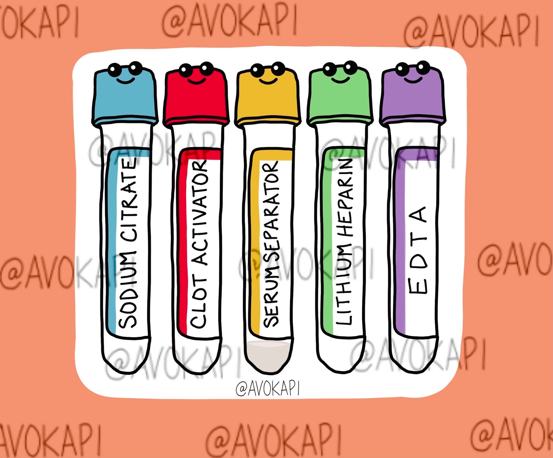 Blood Tubes Sticker ~ Phlebotomy Sticker ~ Vet Tech Sticker ~ Science ...
