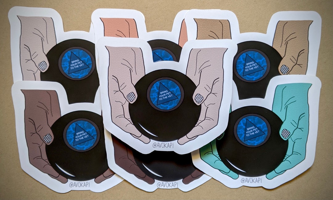 Magic Eight Ball Sticker ~ Vet Tech Sticker ~ LVT Gift ~ DVM Gift ...