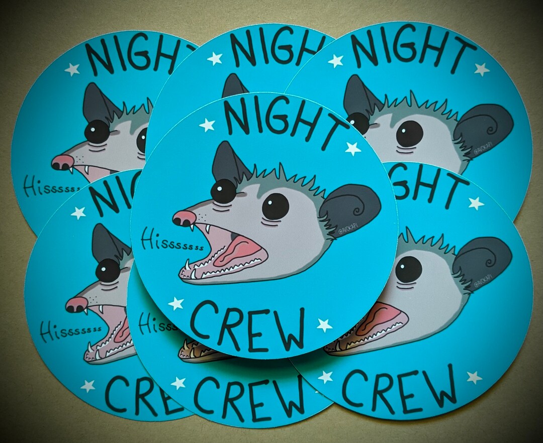 Night Crew Sticker ~ Night Shift Sticker ~ Opossum Sticker ~ Vet Tech ...