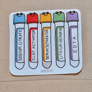 Blood Tubes Sticker ~ Phlebotomy Sticker ~ Vet Tech Sticker ~ Science ...