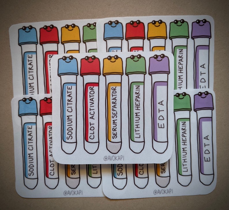 Blood Tubes Sticker ~ Phlebotomy Sticker ~ Vet Tech Sticker ~ Science ...