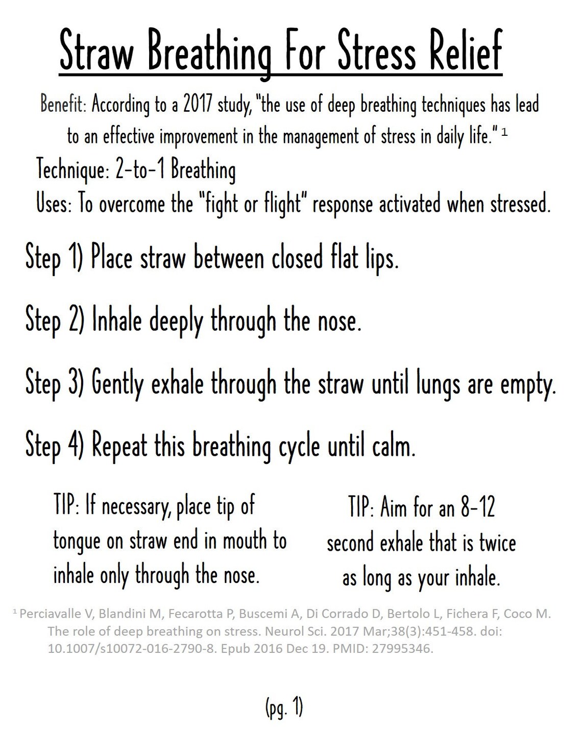 Download Our Breaths That Work™ Straw Breathing Guide 10 | Etsy