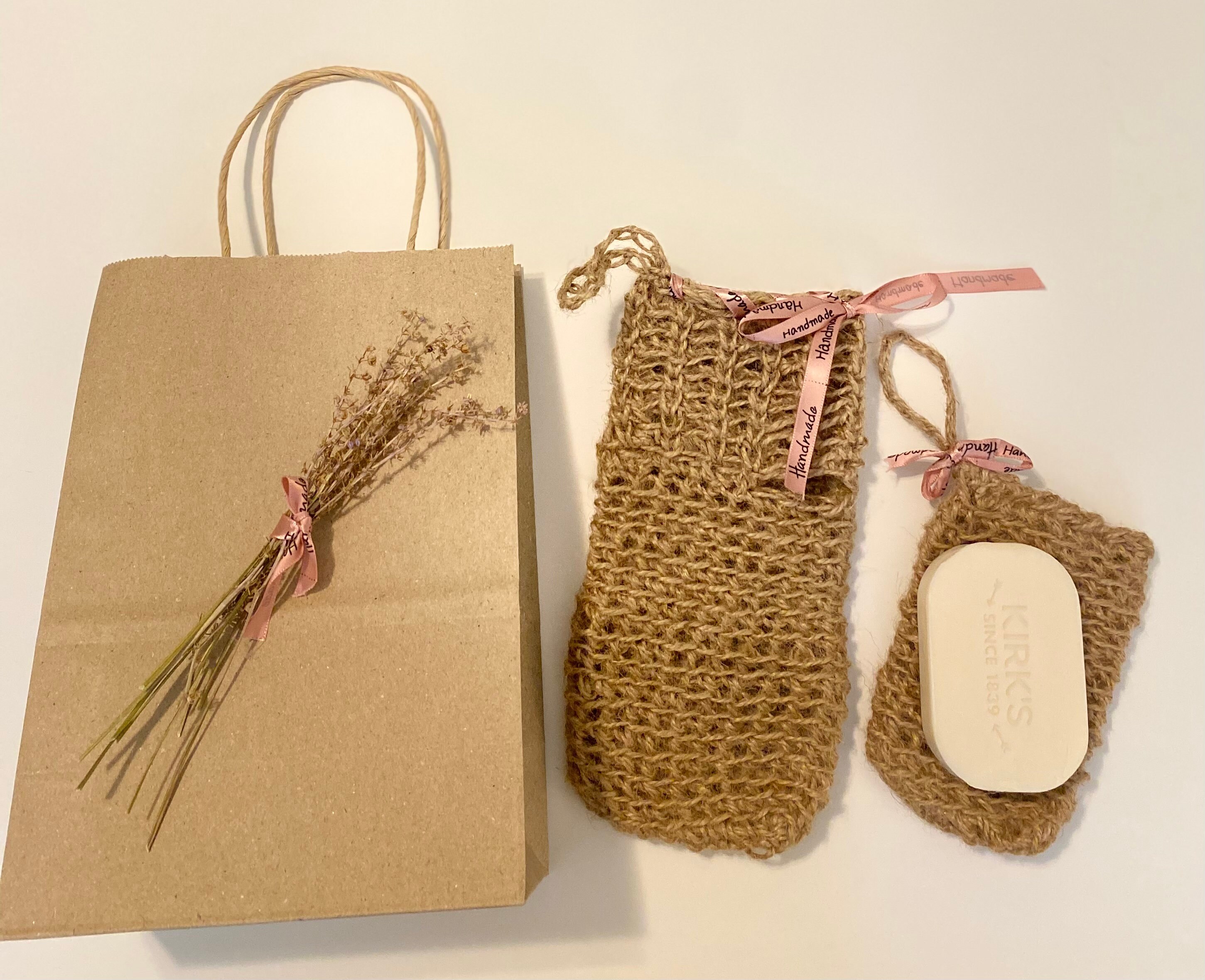 Set of Two Natural Body Scrubbers Natural Jute Exfoliator Anti ...