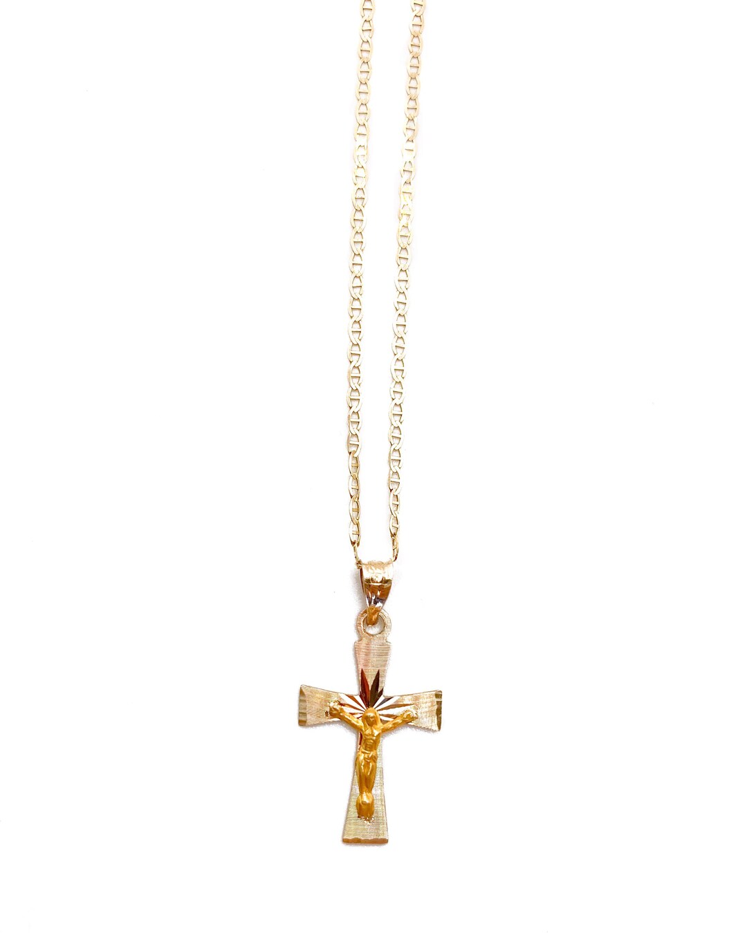 The Tri-color Cross Necklace - Etsy