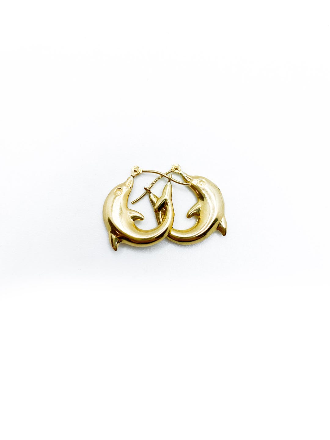Small Dolphin Hoops in 14K Gold Playful Statement Hoops - Etsy