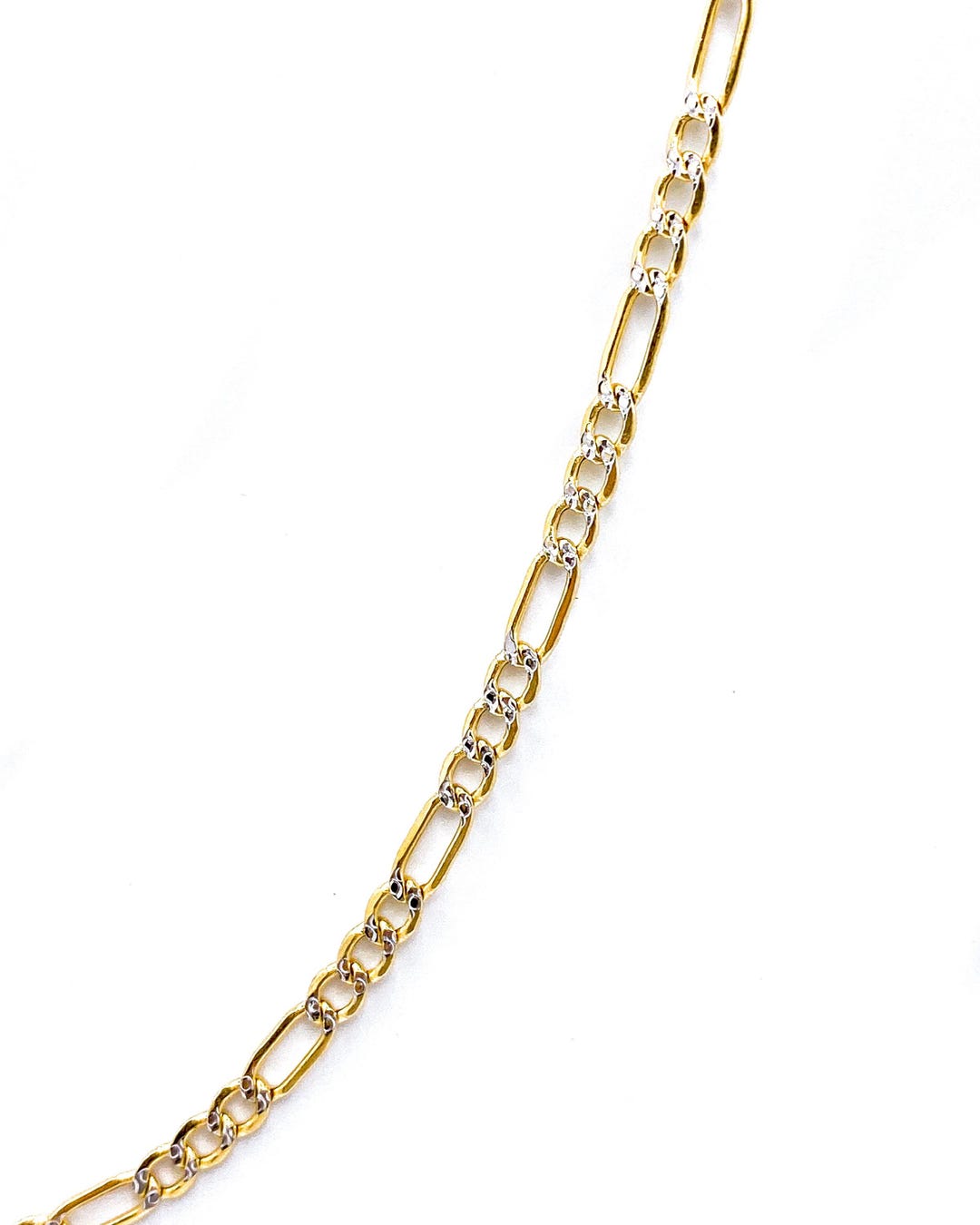 14k Gold Heavyweight Figaro Chain With Pavé Detailing Statement Chain ...