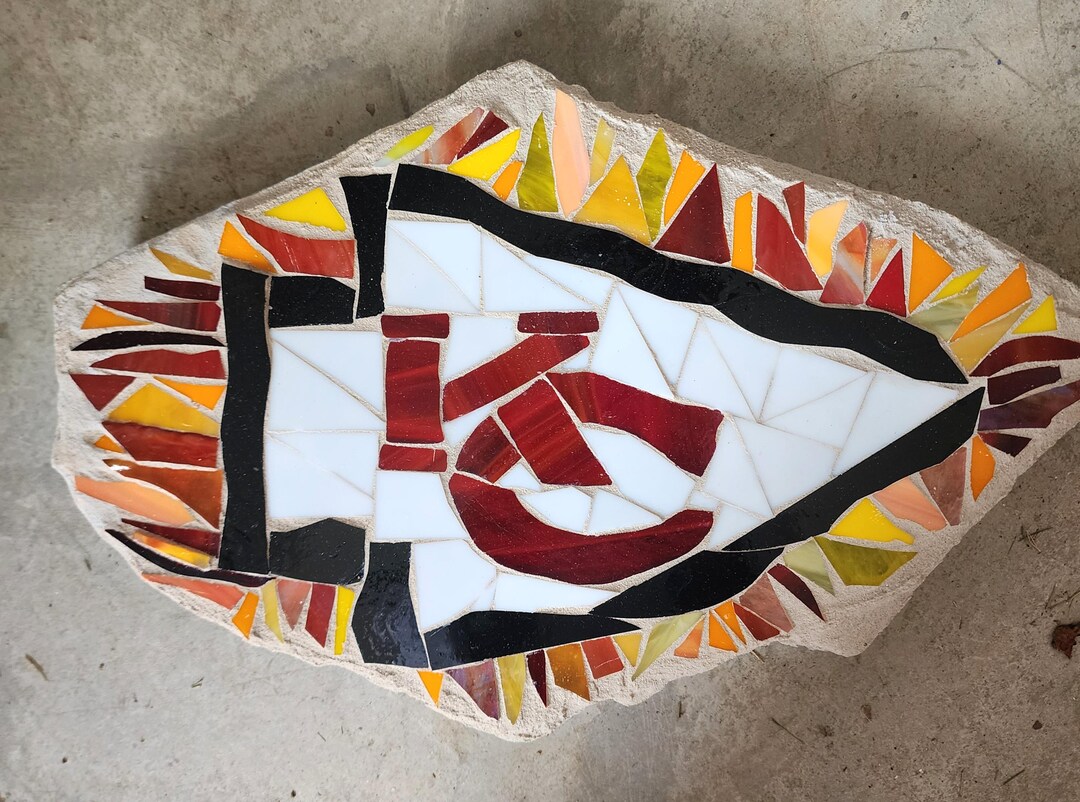 Kansas City Chiefs Stained Glass Mosaic Stepping Stone - Etsy