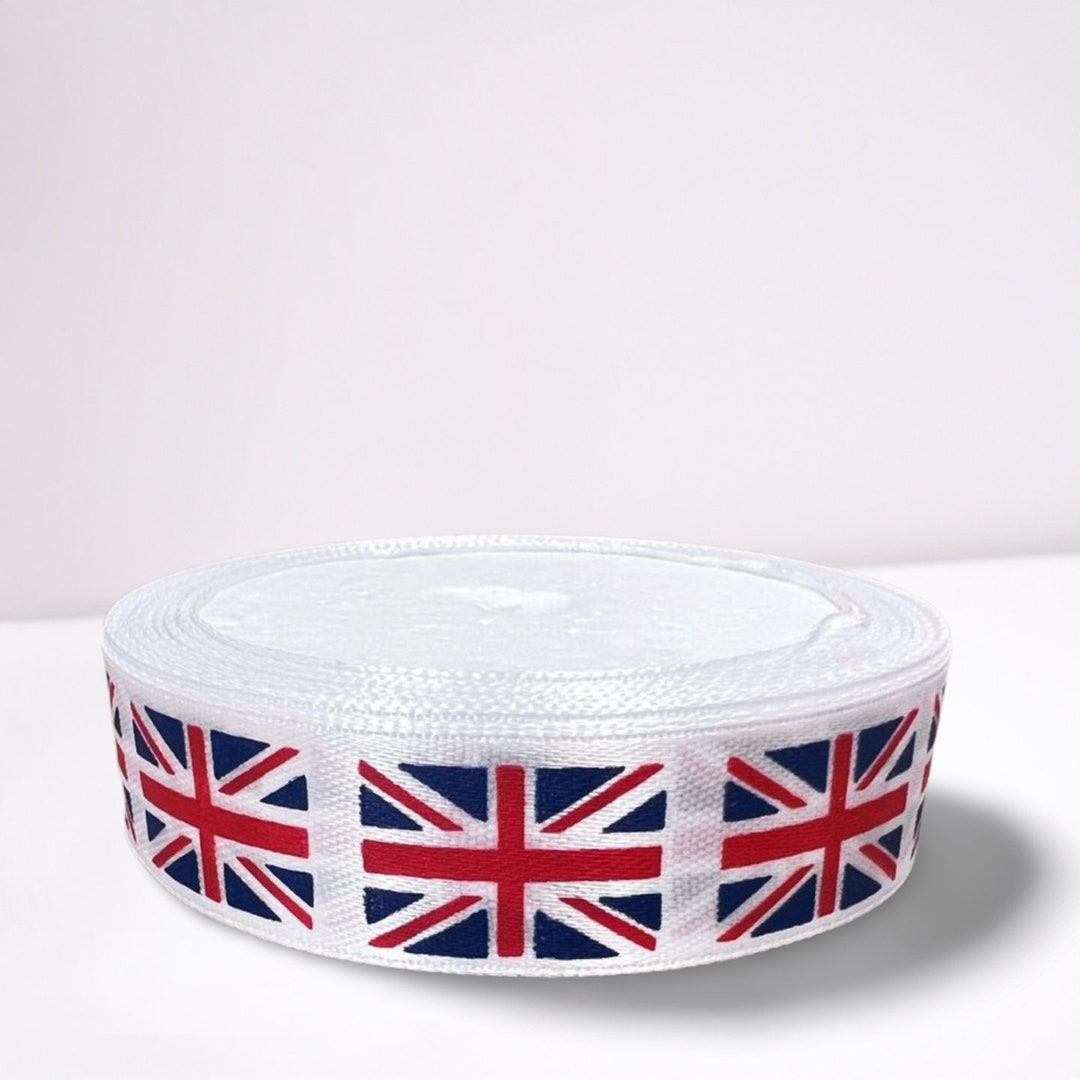 Union Jack Satin Ribbon, 20mm Wide Satin, Perfect for British Themed ...