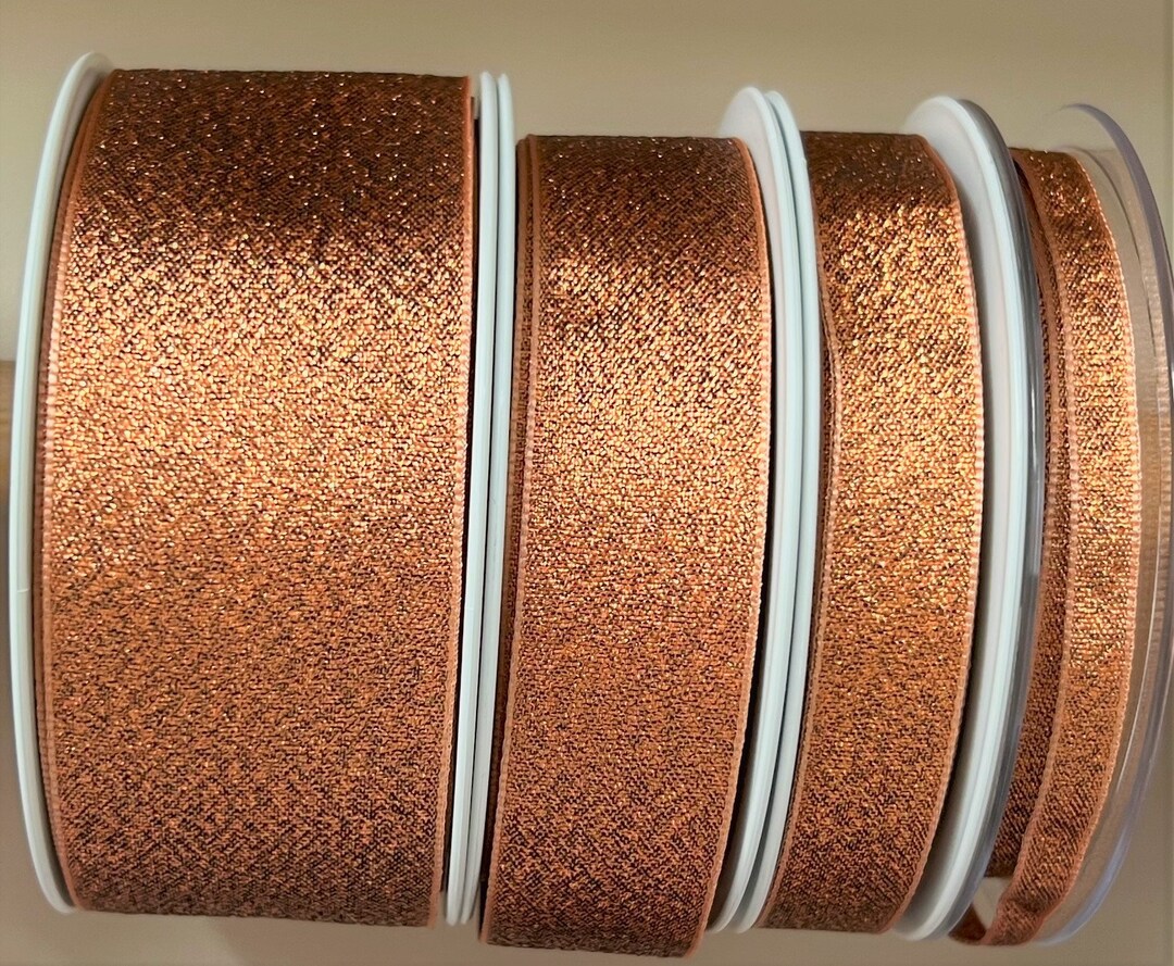 Copper Lame Ribbon From Berisfords Sparkling Glittering Metallic Ribbon ...