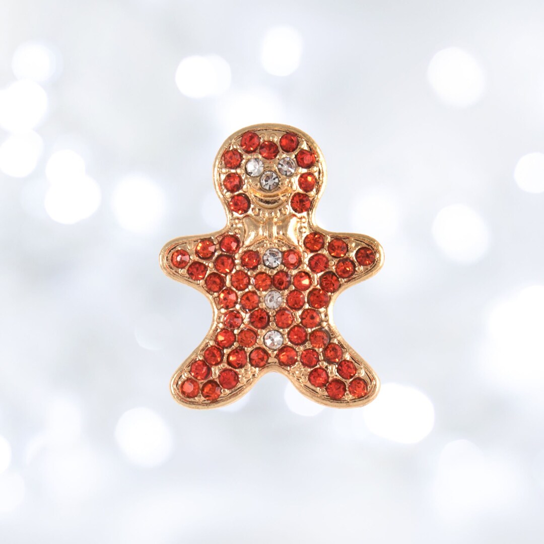 Gingerbread Man Button Encrustedwith Coloured Rhinestones, Loose Shank ...